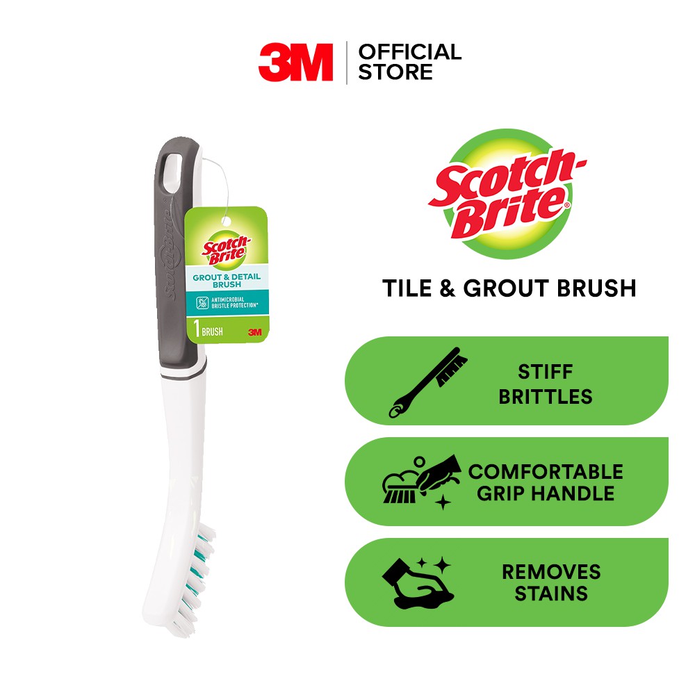 3M™ Scotch-Brite® Tile and Grout Brush, Stiff Bristles, 1 pc/pack ...