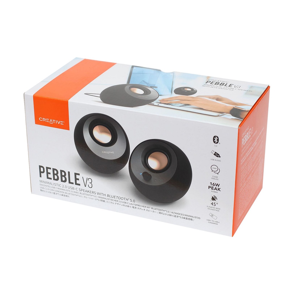 Creative Pebble V3 (Black) Minimalistic 2.0 USB-C Speakers with Bluetooth 5.0 | Shopee Philippines