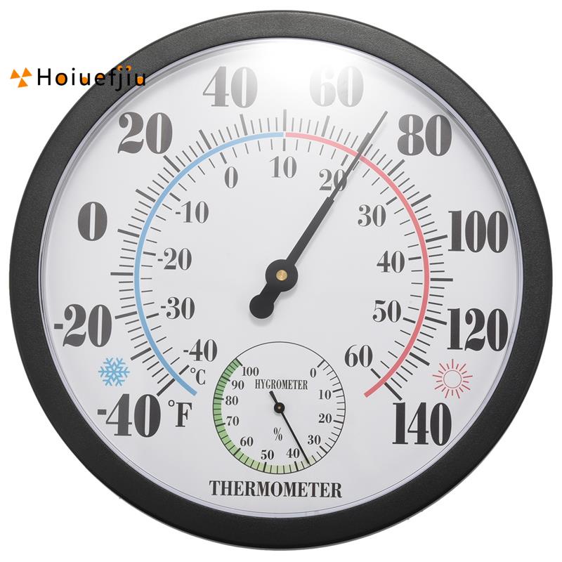 10 inch Indoor Outdoor Weather Thermometer/Hygrometer for Patio, Wall ...