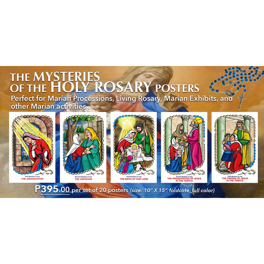 Mysteries of the Holy Rosary Posters (Set of 20 Posters) | Shopee ...