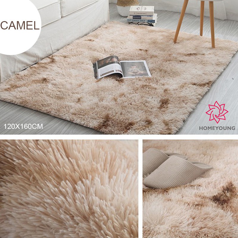 HOMEYOUNG Multi-Size Soft Faux Shaggy Area Floor Rugs Square For Living ...