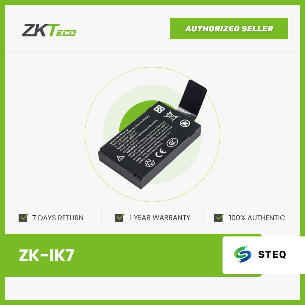 STEQ ZKTECO ZK-IK7 Backup Battery for uFace800 | Shopee Philippines