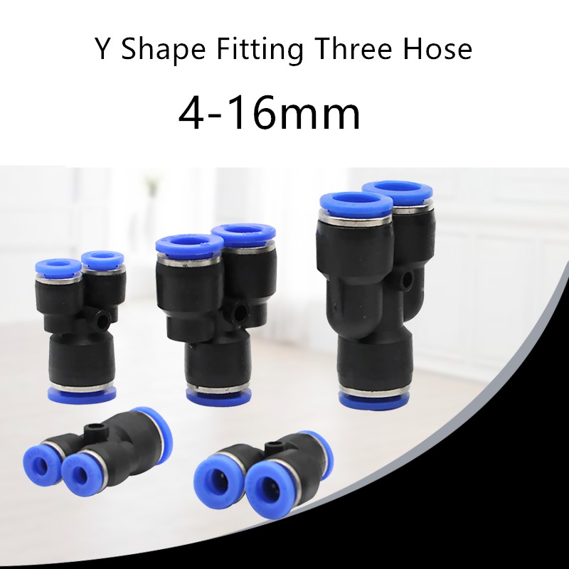 PY3 Way Y Shape Fittings Plastic Pneumatic Connector Push in Gas ...