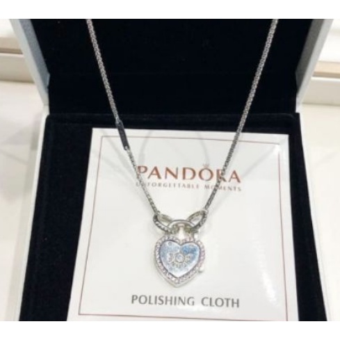 s925 Real Silver Sparkling Heart Lock Necklace Set | Shopee Philippines