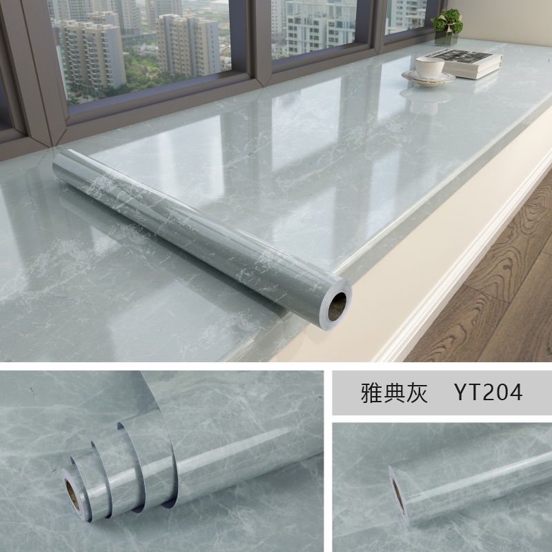 Marble Kitchen decorate Wallpaper Waterproof and Oil proof Stickers thickening Table sticker ...