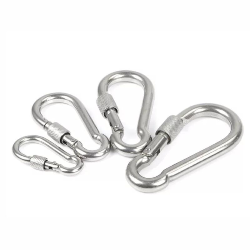 Safety Heavy Duty Steel Spring Snap Clip Carabiner Hook with Srew ...
