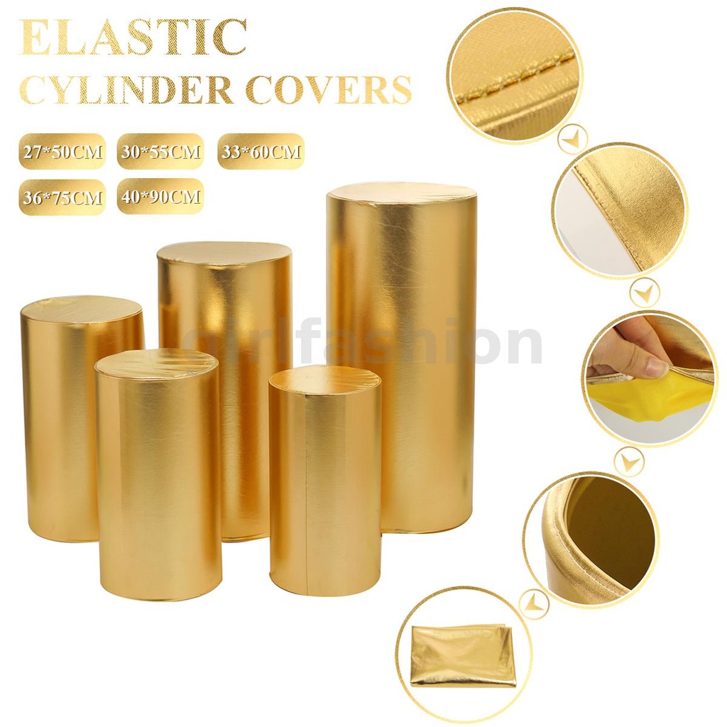 Gold Cover For Round Plinth Cylinder Pedestal Wedding Cake Flower ...
