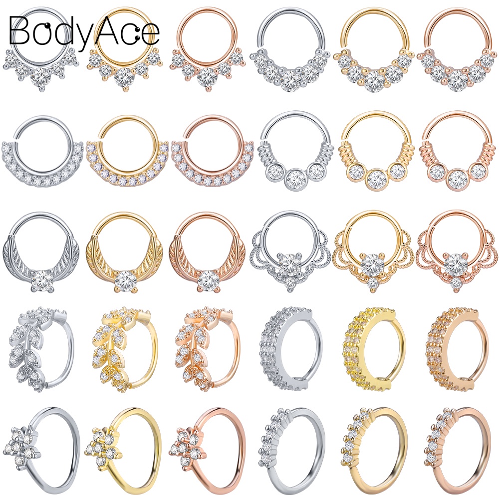 Bodyace 20G Flexible Open Hoop Nose Ring Copper Septum Piercing Daith ...
