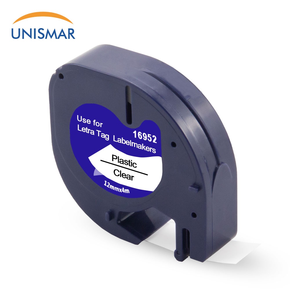 Compatible DYMO Letratag Refill / Label Tape 16952 Black on Transparent ...