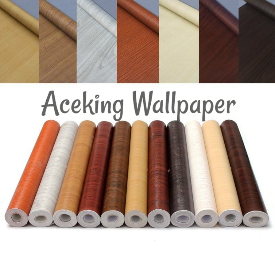 Aceking Wallpaper Wood Design Waterproof PVC Self Adhesive Homedecors ...