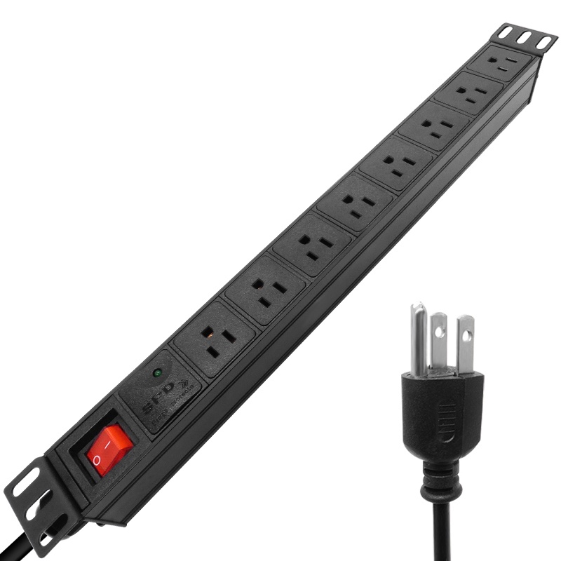 19 inch power distribution unit PDU power supply 8 US sockets with ...