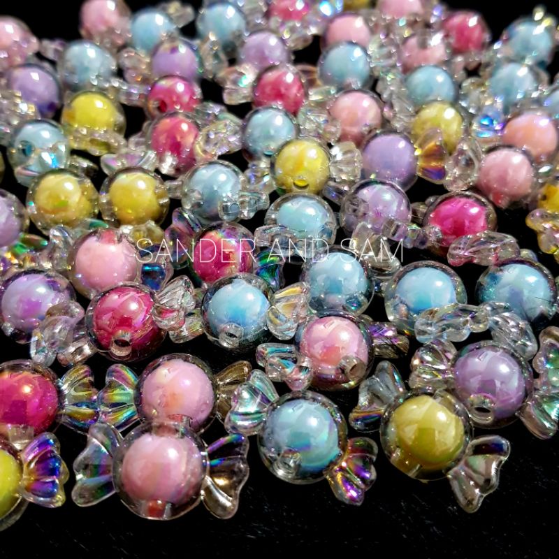 Candy Holographic Colorful Charms Beads 12 x 21.5 mm | Shopee Philippines