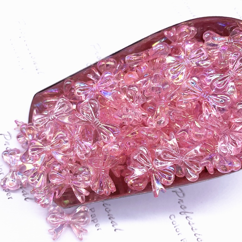 30Pcs/lot 15*18mm AB Dream Color acrylic bow beads for DIY jewelry ...