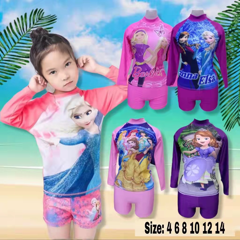 Frozen rash guard for kids spandex quality | Shopee Philippines