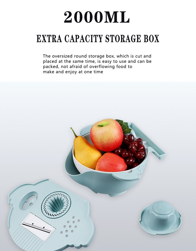 KATELV 9 In 1 Vegetable Cutter Manual Carrot Chopper Potato Grater Food ...