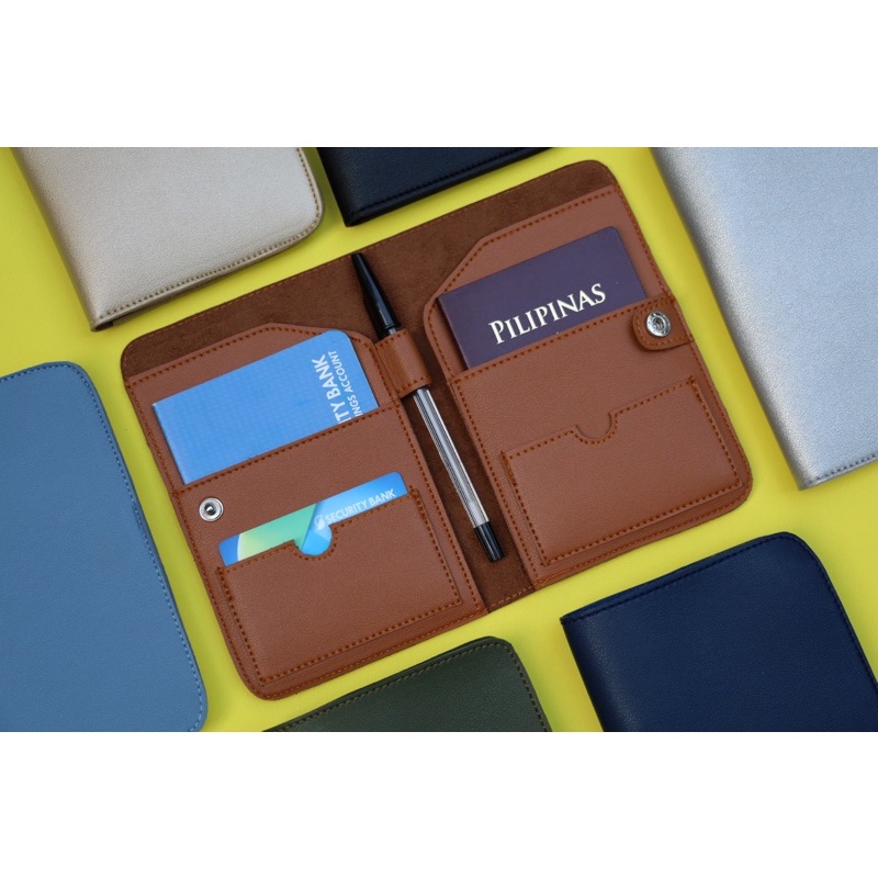 [FREE NAME] Dual Passport / Seamans book / Passbook Holder (Leather) # ...