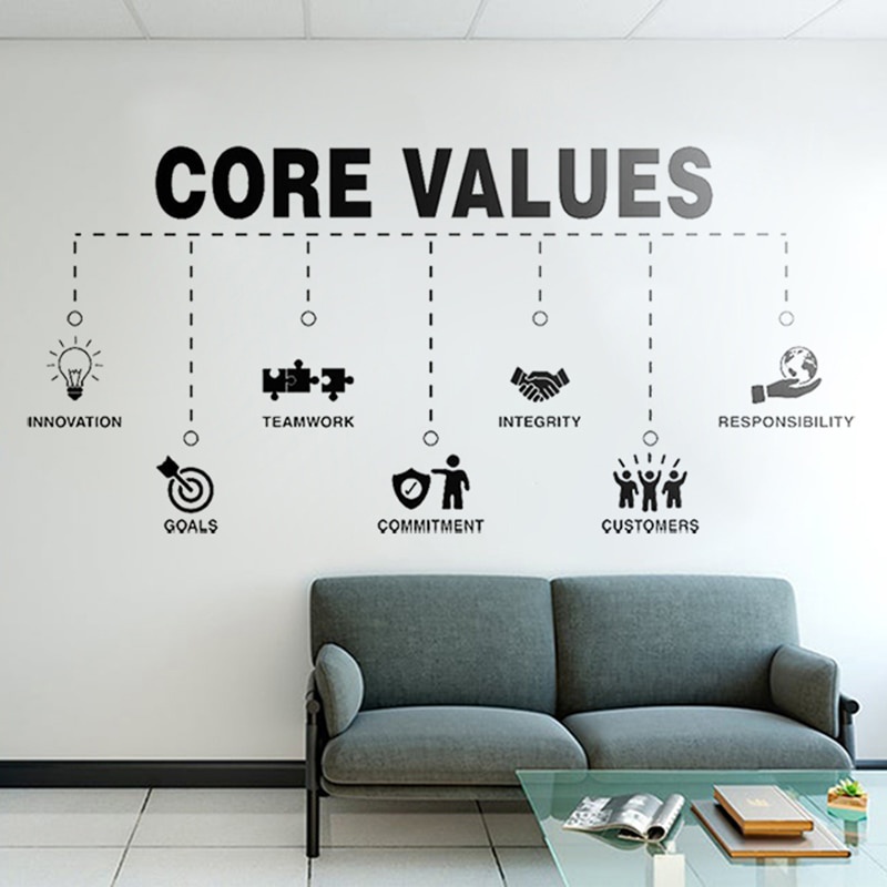 Homes - Inspiring Wall Stickers Office Wall Decals Quotes Core Values ...