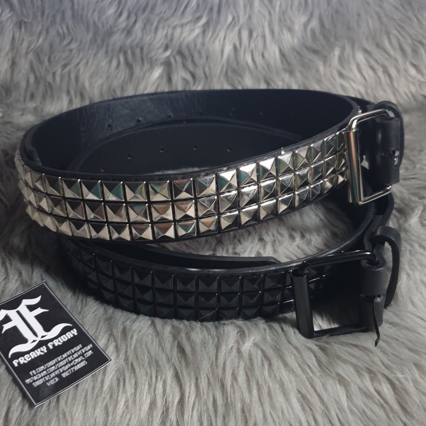 Gothic Punk Rivet Studded Leather Belt | Shopee Philippines