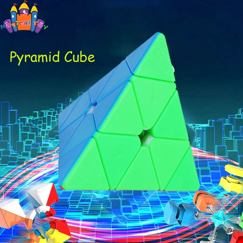 Meilong Pyramid Stickerless Speed Cube 3x3 Triangle Pyraminx Magic ...