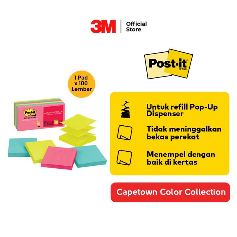 Post-It 3M Sticky Notes 7.6x7.6 cm - R330-12AN - 1x100 Sheets | Shopee ...