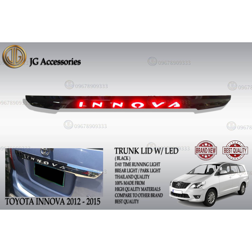 TOYOTA INNOVA 2012 - 2015 TRUNK LID COVER BLACK / TRUNK LID LED LIGHT ...