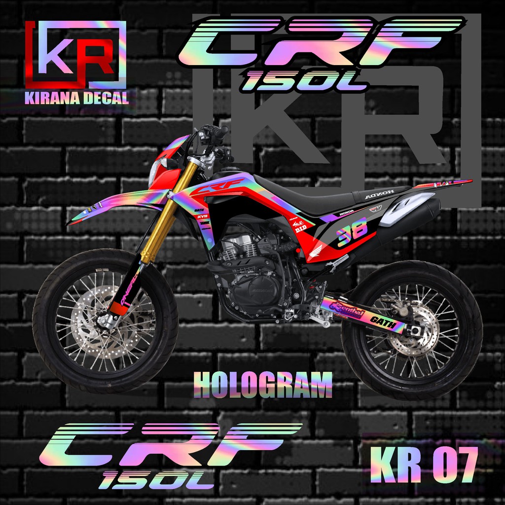 CRF 150L Fullbody HOLOGRAM Decal - CRF 150 L HOLOGRAM Sticker Decal KRs ...
