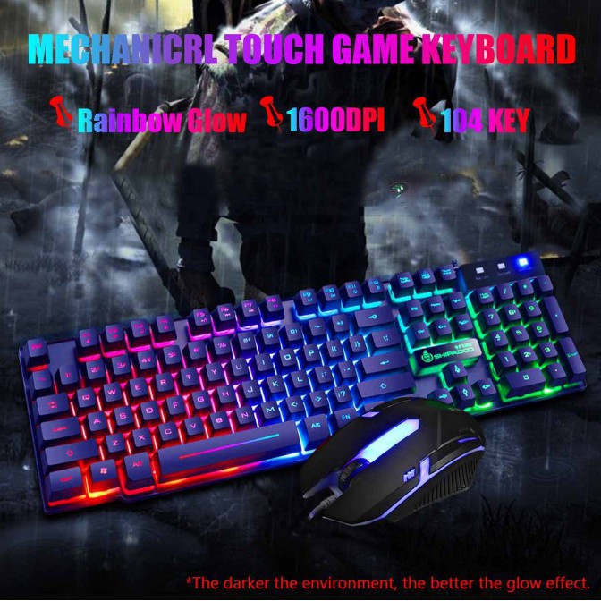 SHIPADOO Master D280 Gaming Keyboard With Mouse Comba Colorful LED ...