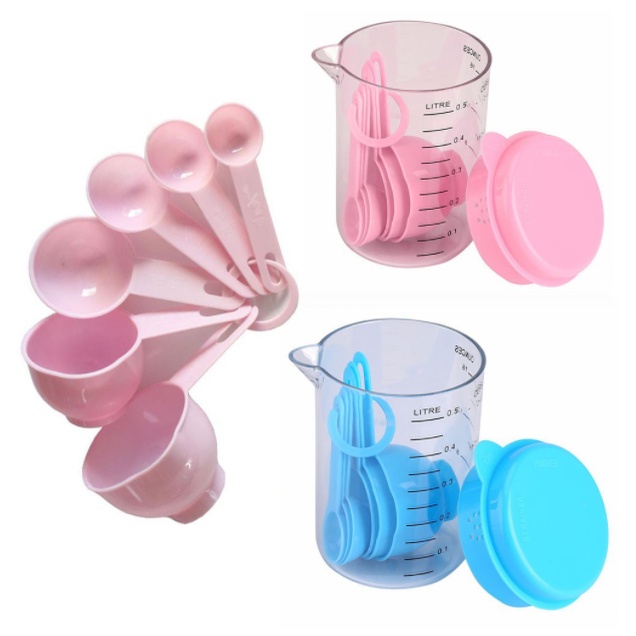 Mr. Dolphin #7pcs/set plastic measuring cups with spoons measure ...