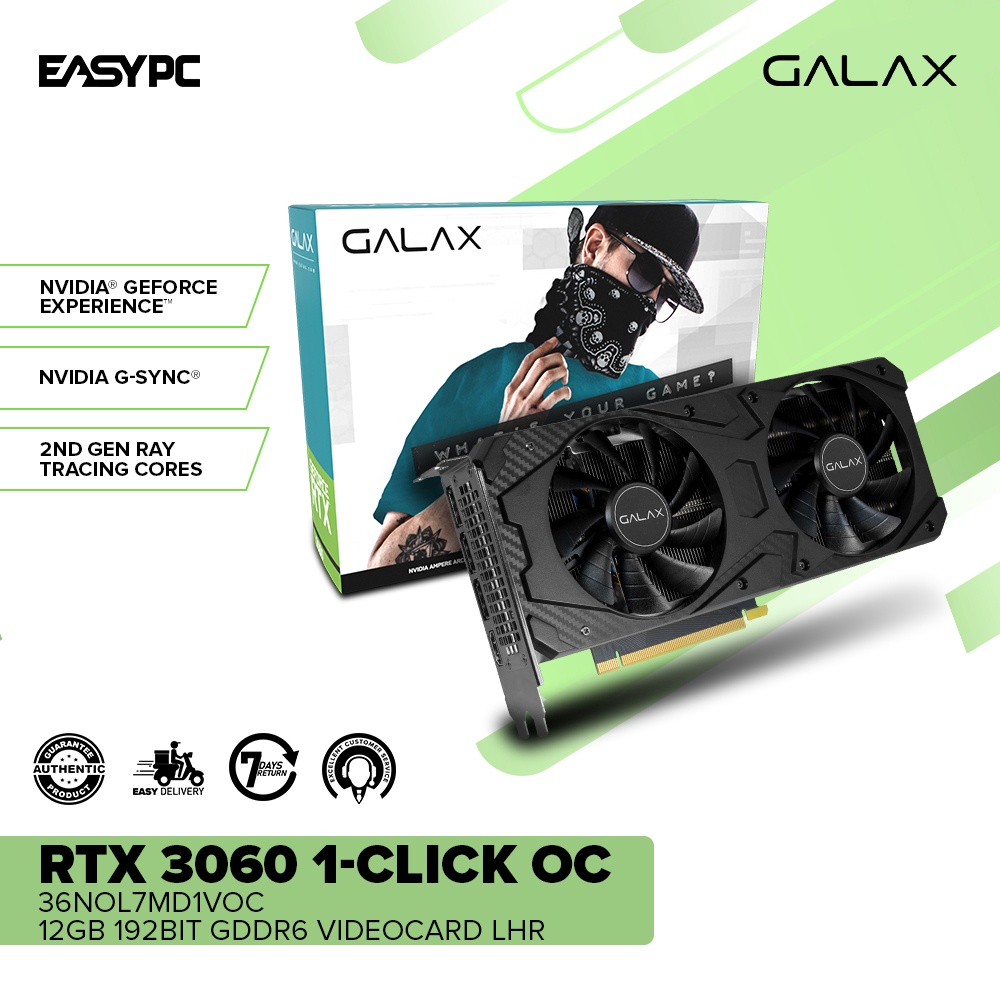EasyPC | Galax RTX 3060 1-Click OC 36NOL7MD1VOC 12gb 192bit GDdr6 ...