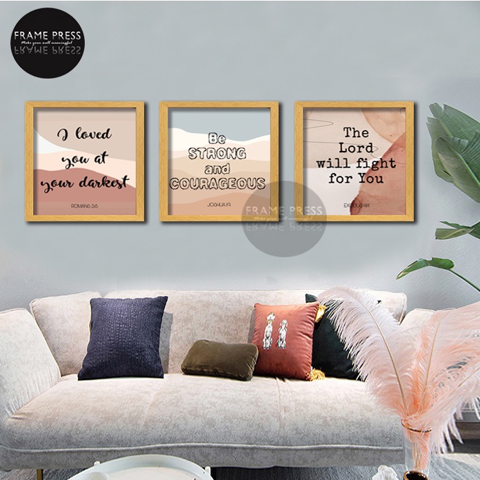 3 pcs set - Be Strong and Courageous - Square - Bible Verse - WALL DECOR FRAME - HOME DECOR ...