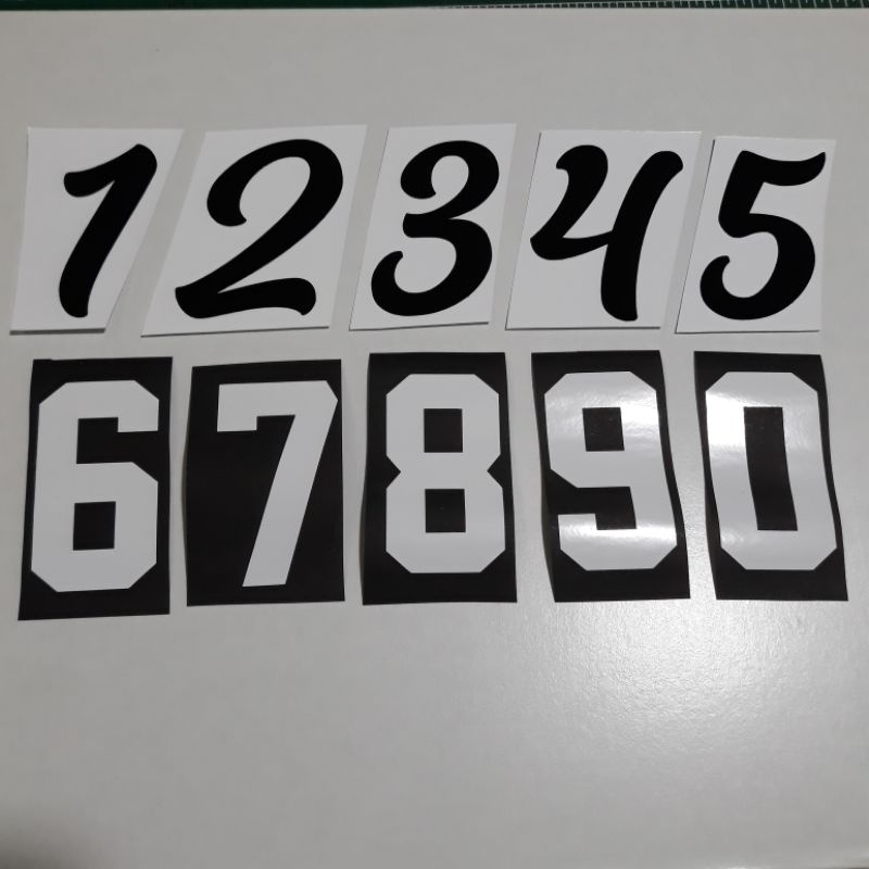 Numbers 0 to 9 Sticker Decal 2.7 inches height Black or White | Shopee ...