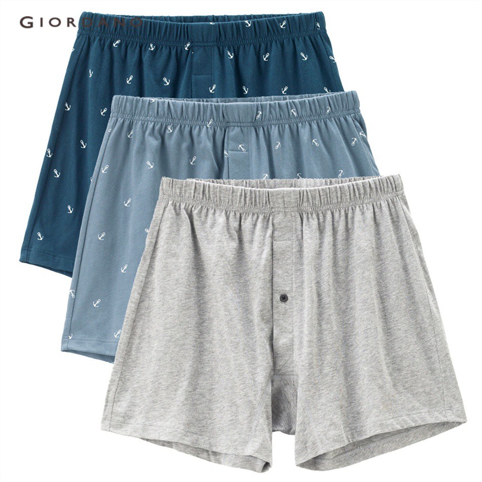 Giordano Men Antibacterial Cotton Boxers 3 Pcs. 18171001 | Shopee ...