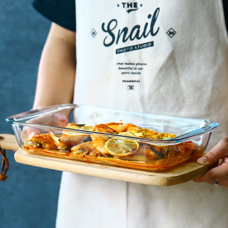 Glass baking plate heat-resistant rectangular dinner plate baking plate ...