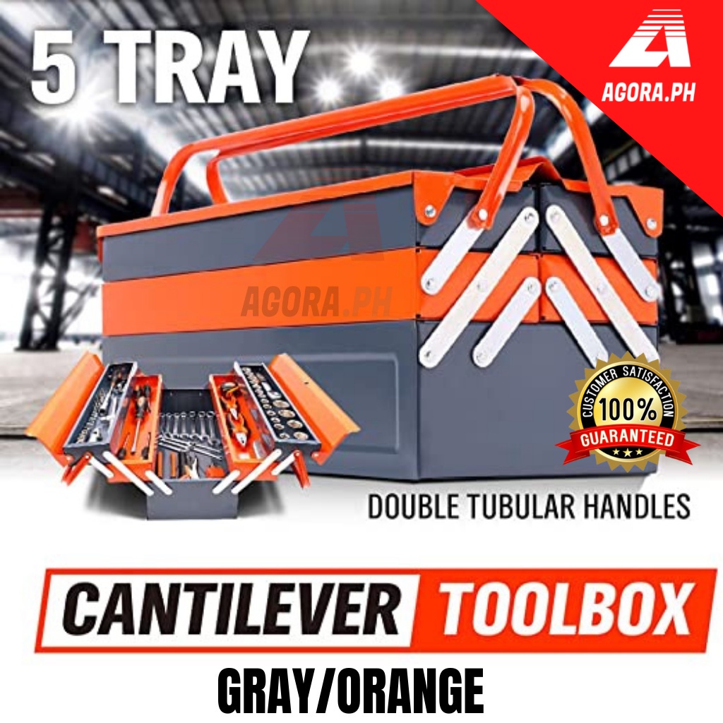 21 inch Metal Tool Box Portable 5 Tray Cantilever Steel Tool Chest ...