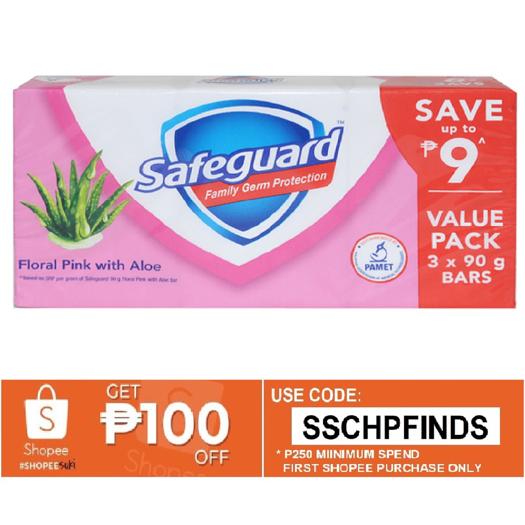 Safeguard Trio Pack (90g x 3) - Floral Pink with Aloe | Shopee Philippines