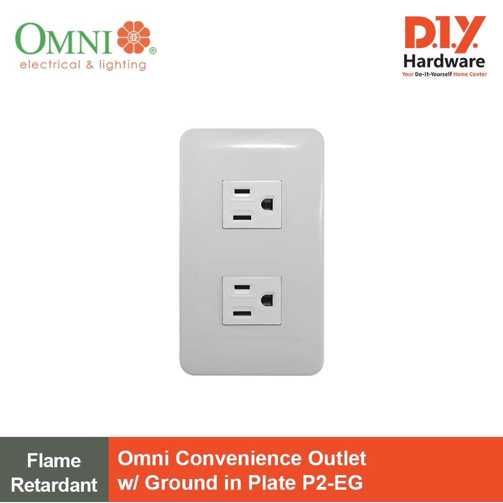 Omni Convenience Outlet with Ground in Plate P2-EG | Shopee Philippines