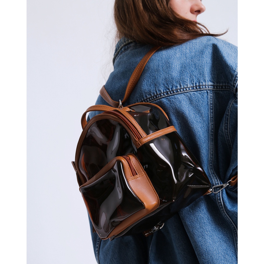 CRYSTAL PVC BACKPACK AMBER | Shopee Philippines