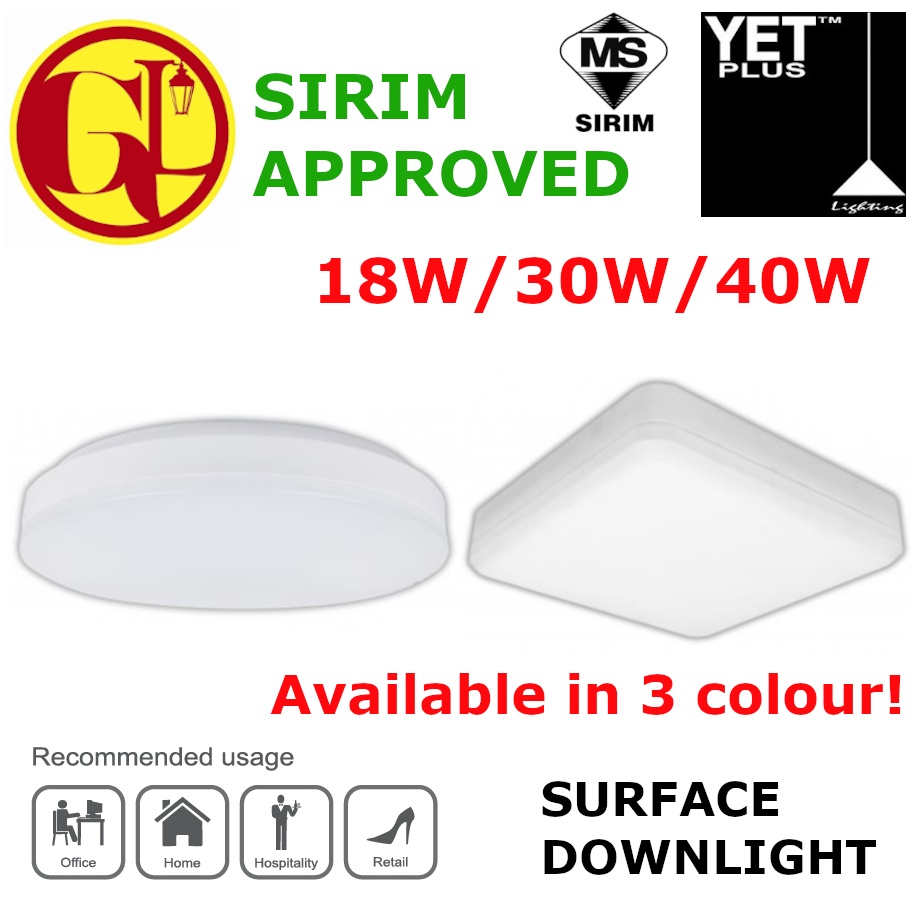 [SIRIM APPROVED] YET PLUS 9006 9007 18W 30W 40W ROUND SQUARE SURFACE ...