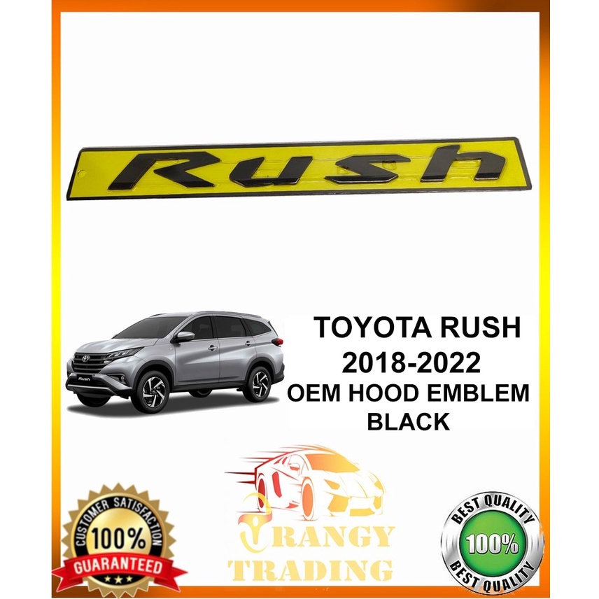 Toyota Rush 2018 to 2024 Hood Emblem Black With Sticker Guide 2019 2020 ...