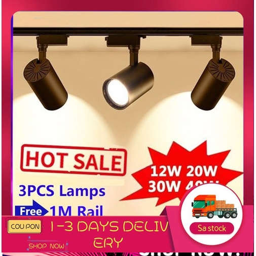 CODWhole Set LED Track Light Rail Spotlight Spot Light Track Lamp ...