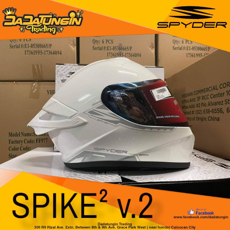 SPYDER Spike 2 v.2 PD Fullface Helmet w/ Free Clear Visor and Spoiler ...