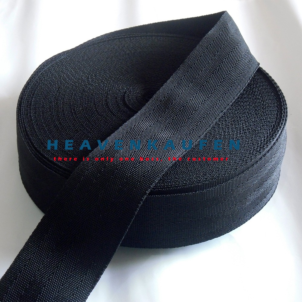 HITAM 5 cm Webbing Strap Black Seatbelt Motif Meter | Shopee Philippines