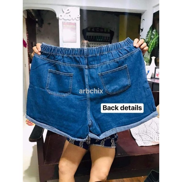 SHEIN CURVE SHORT DARK DENIM GARTER PLUS SIZE | Shopee Philippines