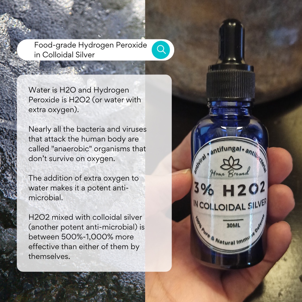 3% Food-grade Hydrogen Peroxide in COLLOIDAL SILVER (30ml) | Shopee ...