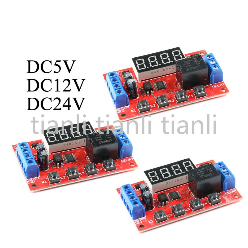 10A DC 5V 12V 24V Adjustable Time Delay Relay Module LED Digital Timing ...