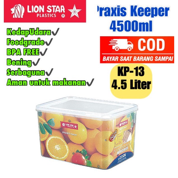 Kp-13 Lionstar Fruit Ice Box 4.5 Liter Multi-Purpose Lid Fruit Box ...