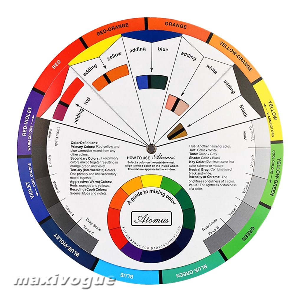 Artist's Color Wheel Paint Color Mixing Guide and Wheel Match Chart ...