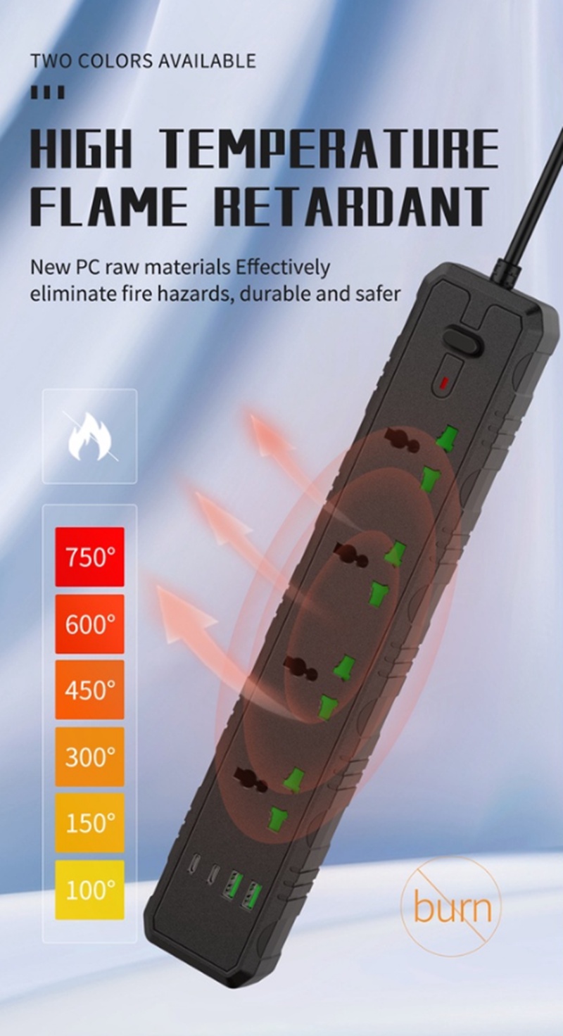 Tb-T26 3.1A 3000w Universal Power Socket Extension 4 Ac Sockets, 2 Usb ...