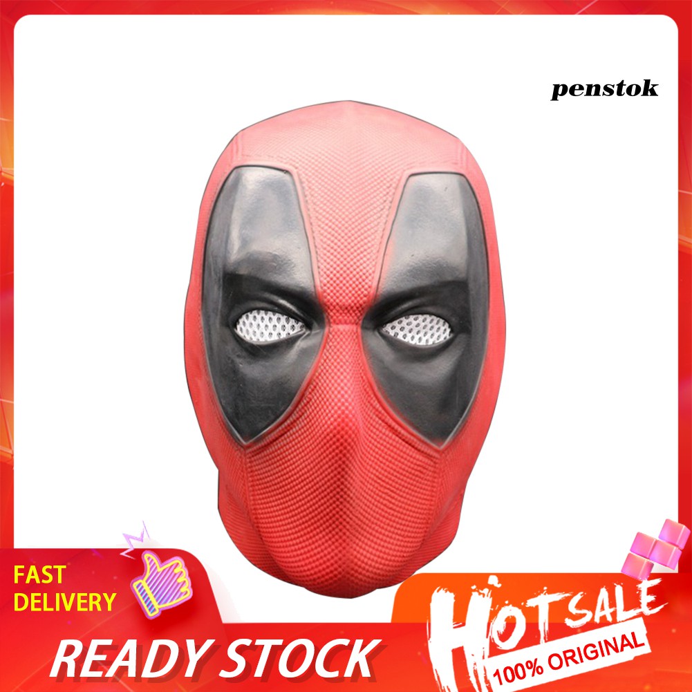 [Ready Stock]Halloween Masquerade Latex Mask Deadpool Full Face Head ...