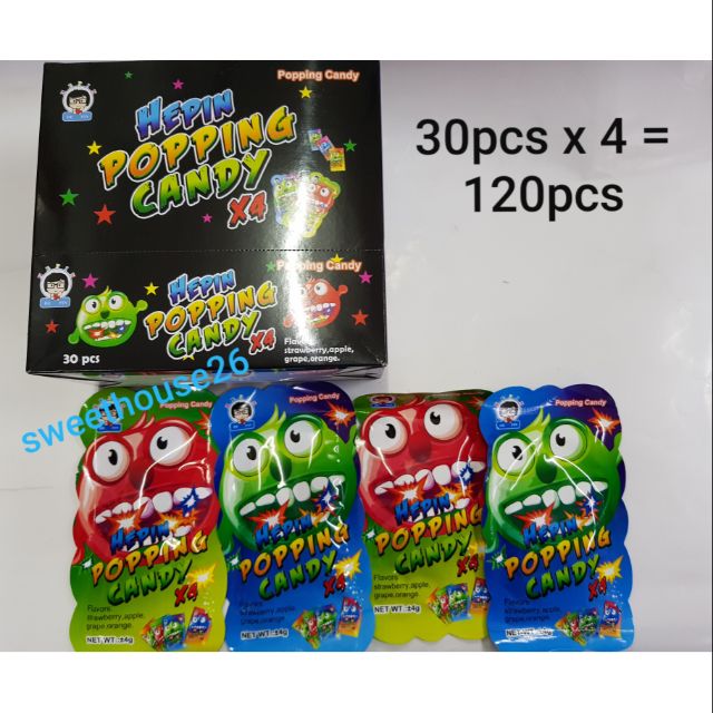 Popping Candy Mixed Fruit Flavour / Gula Letup (30pcs x 4 = 120pcs ...